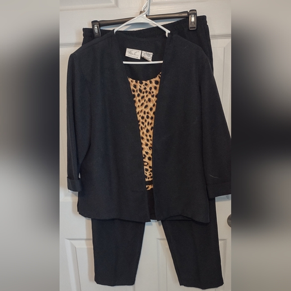 Kathie Lee Collection | Other | Kathie Lee Black And Leopard Print ...